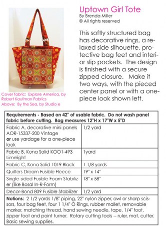 Uptown Girl Tote Bag Pattern